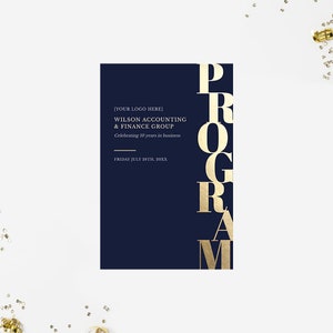Elegant Program Event Printable Digital Download, Business Program ...