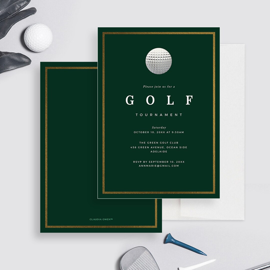 Golf Birthday Party Editable Invitation Template, Golf Tournament ...