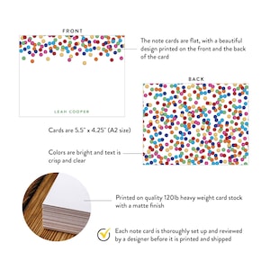 Colorful Confetti Note Card, Custom Note Cards Thank You Note Card ...