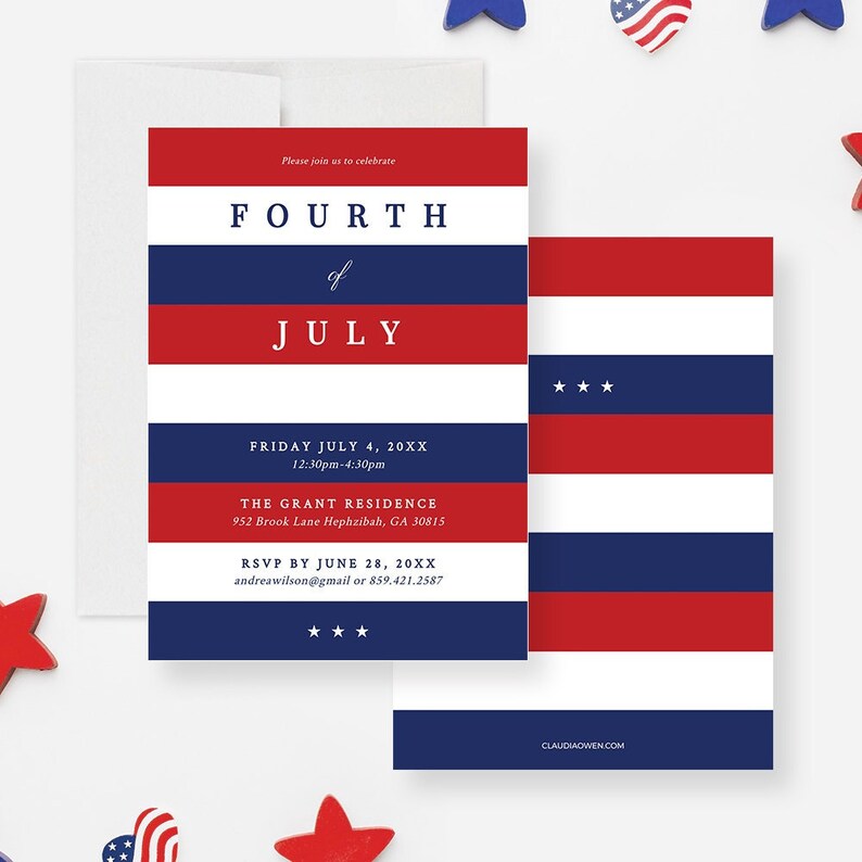Patriotic Political Party Invitation Editable Template USA | Etsy