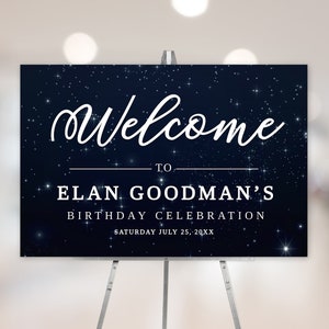 Star Party Welcome Sign Edit Editable Template, Printable Sign Instant ...