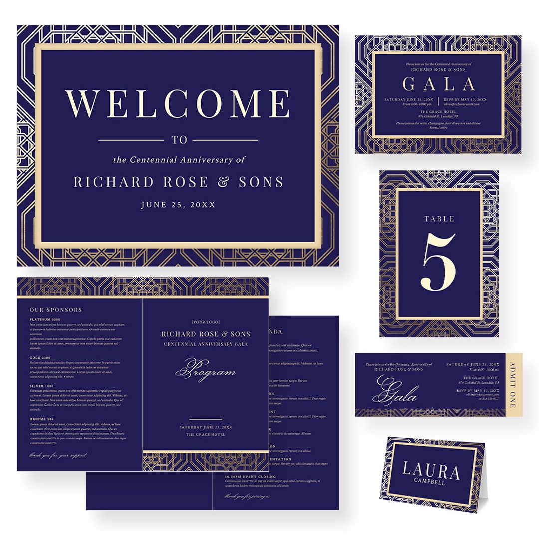 Company Gala Editable Invitation, Event Program Template, Corporate ...