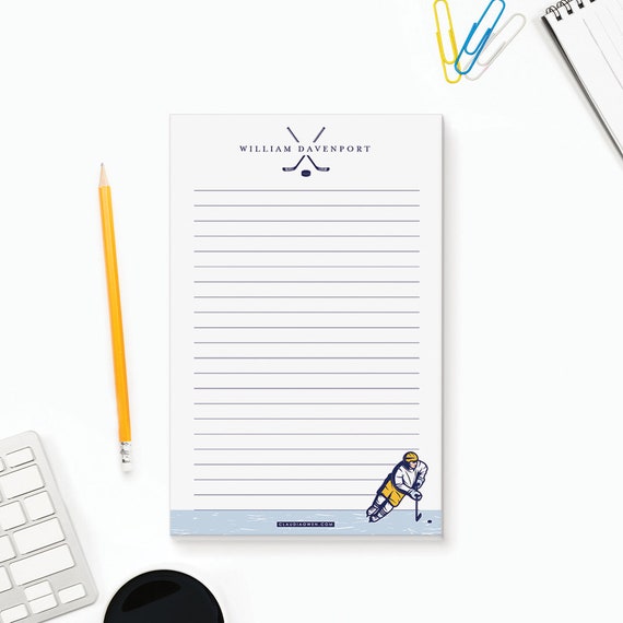 Personalized Hockey Notepad Hockey Stationery Set Hockey - Etsy