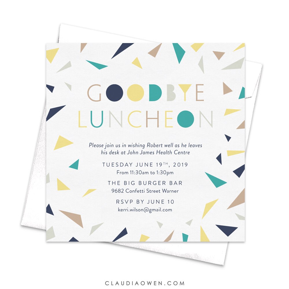 Goodbye Luncheon Work Goodbye Lunch Goodbye Party Leaving | Etsy