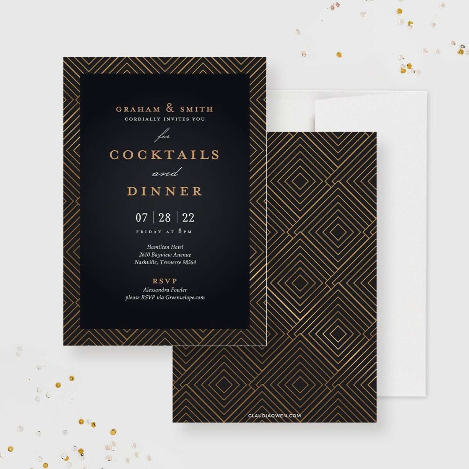 Cocktails and Dinner Printed Invitations Formal Work Party - Etsy