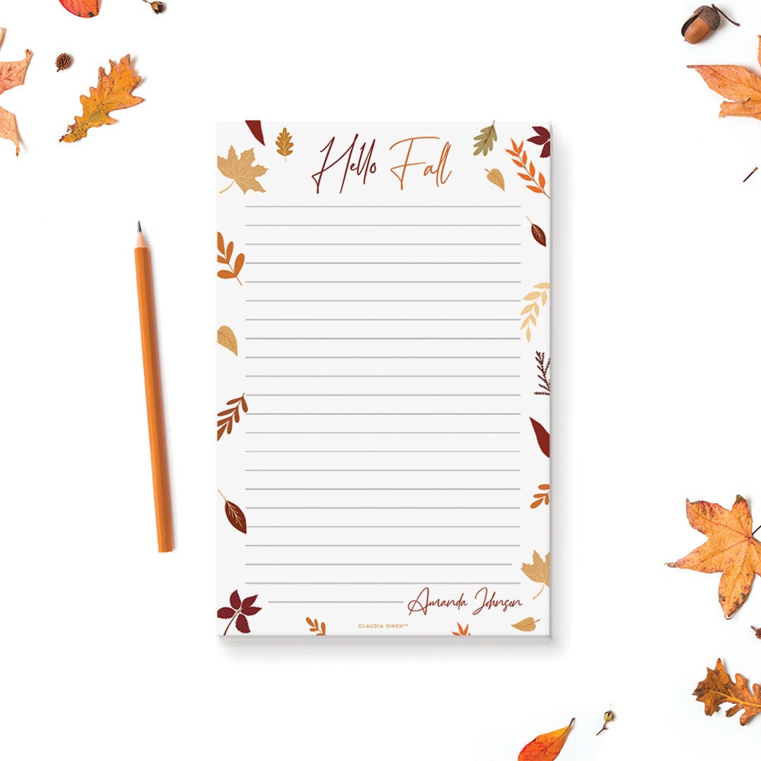 Hello Fall Notepad, Personalized Thanksgiving Gifts for Women Friend ...