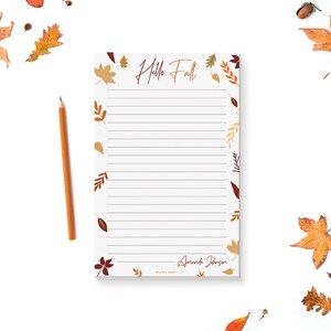 Hello Fall Notepad, Personalized Thanksgiving Gifts for Women Friend ...