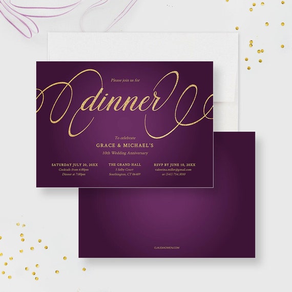 Elegant Dinner Party Invitation