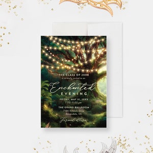 Enchanted Forest Prom Night Party Invitation Card, Classy Enchanted ...