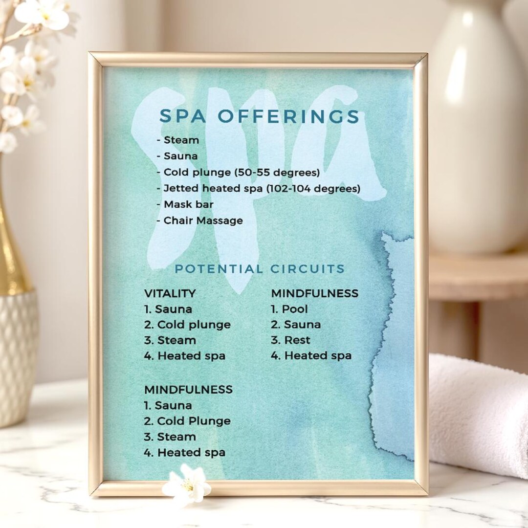 Spa Party Printable Poster Sign, Spa Salon Sign, Wellness Center Decor ...