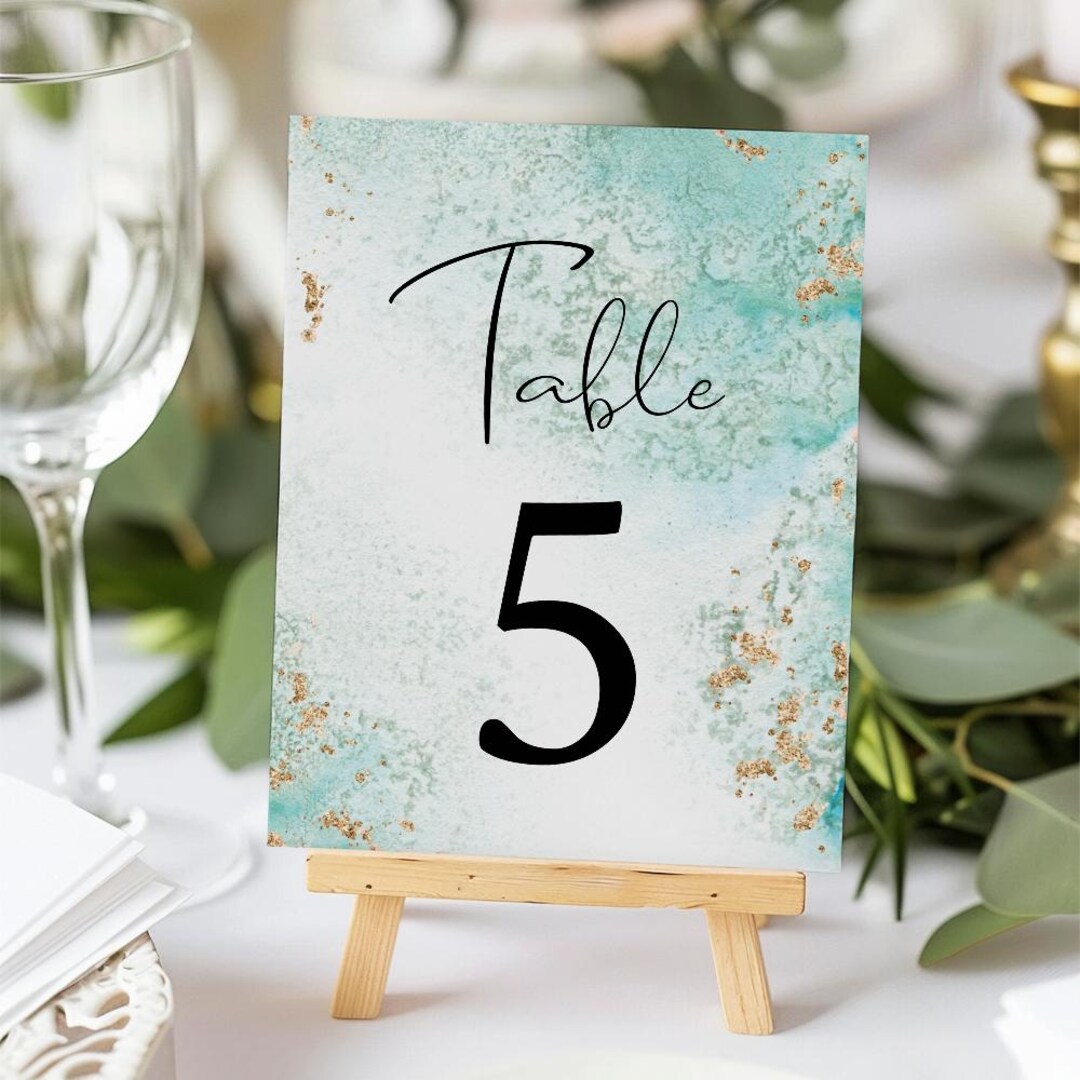 Table Number Template for Gala Event, Printable Formal Corporate Table Number, Table Number ...