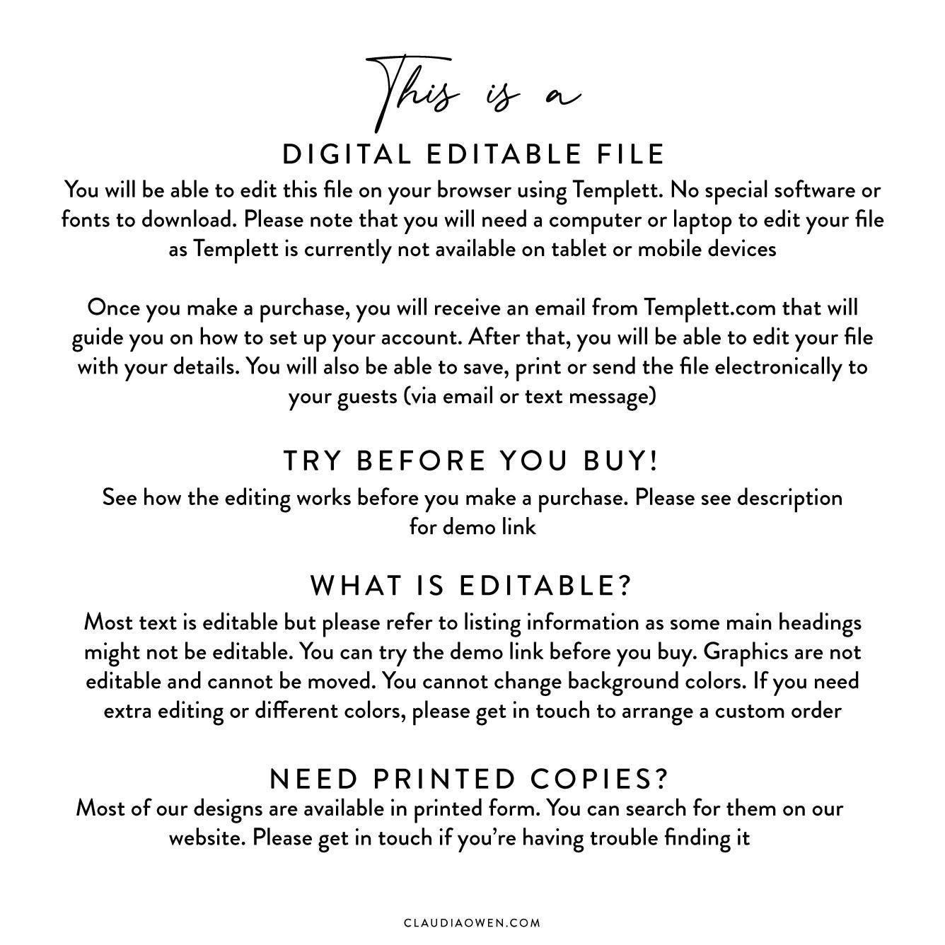 Elegant Program Event Printable Digital Download, Business Program ...