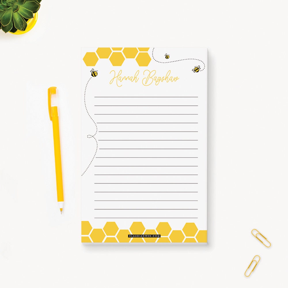 Personalized Bee Notepad for Children Honey Bee Stationary | Etsy