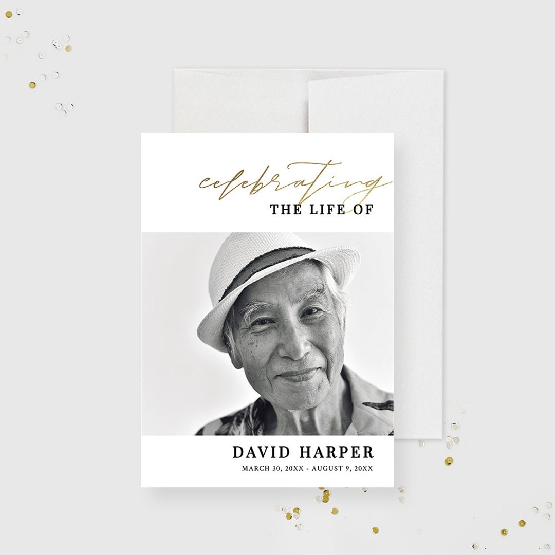 Celebration of Life With Funeral Program, Printable Memorial Cards ...