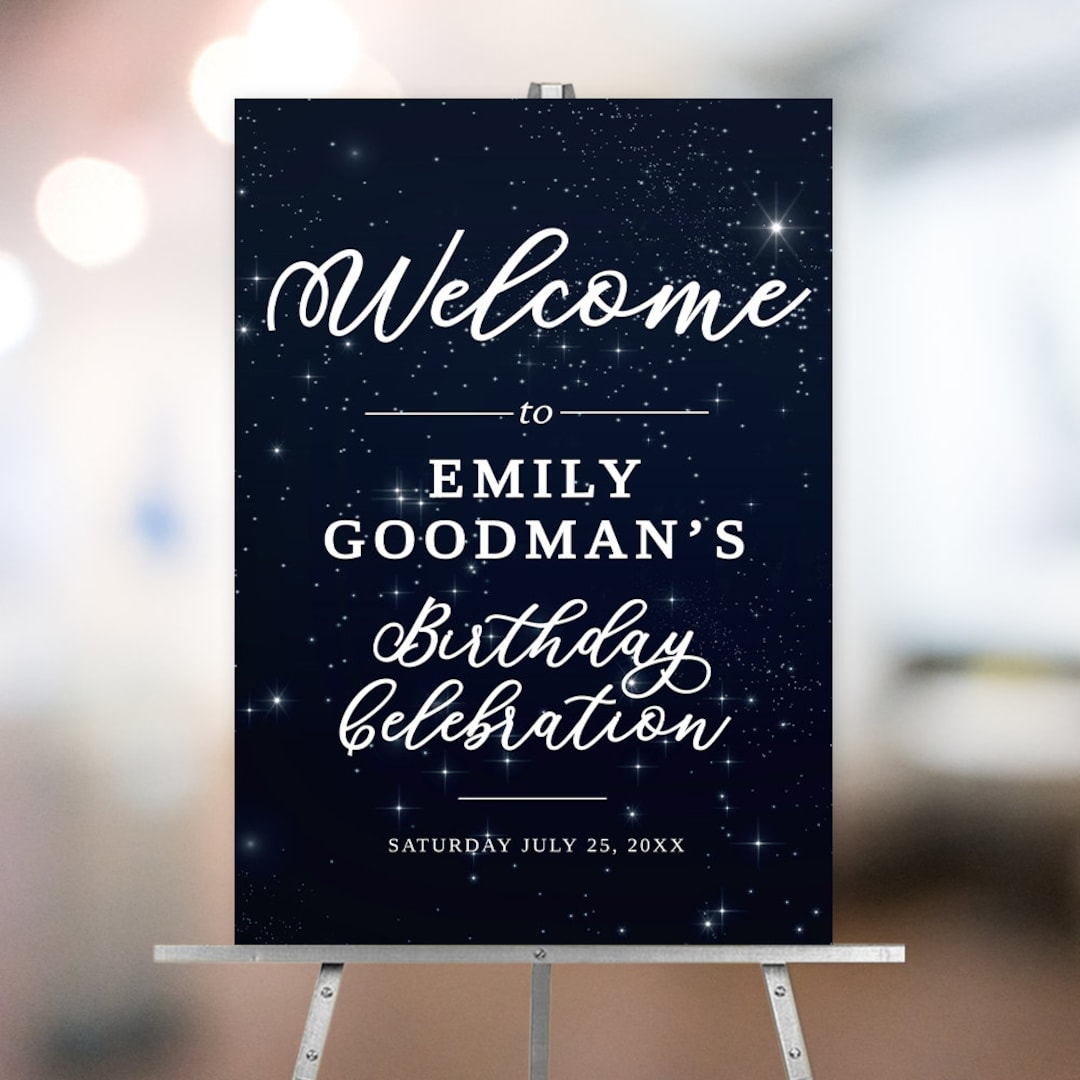 Star Party Welcome Sign Edit Editable Template, Printable Sign Instant ...