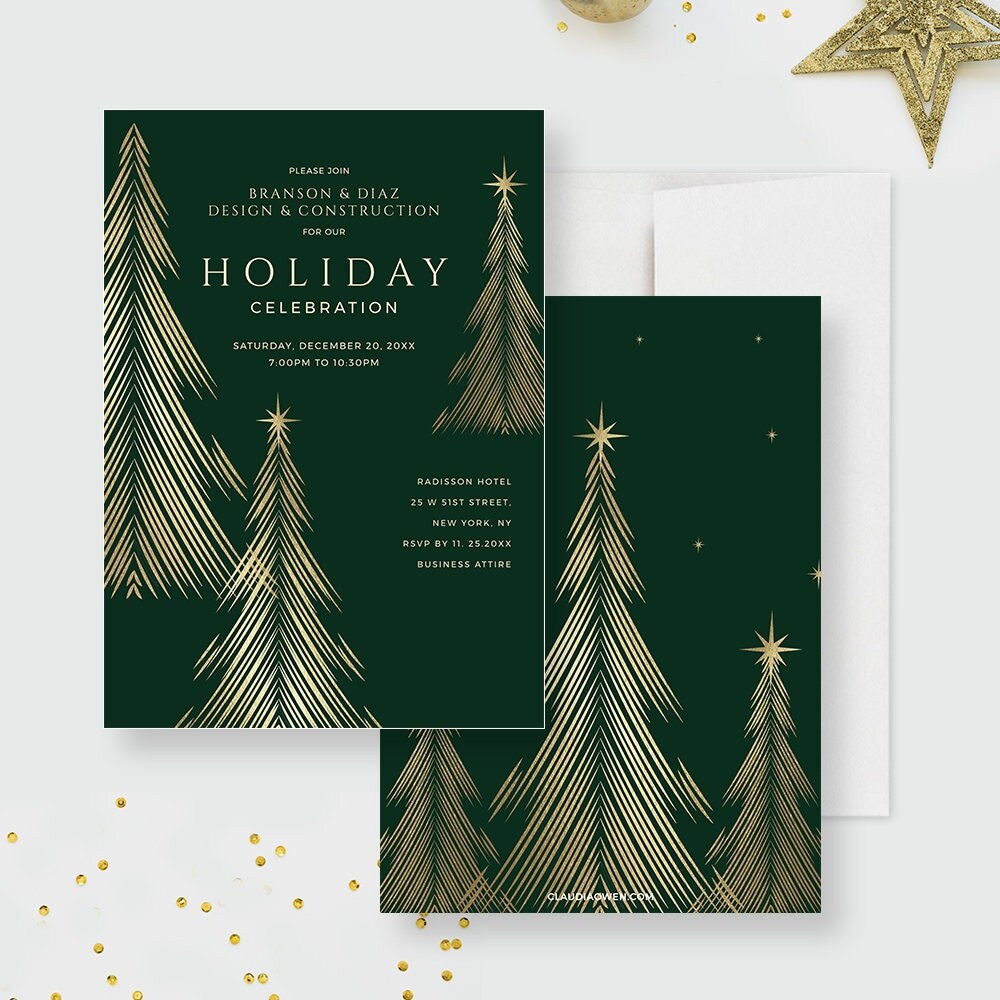 Business Holiday Celebration Invitation Formal Christmas | Etsy