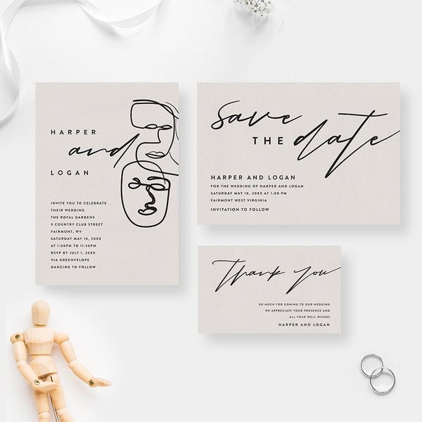 Wedding Drawing Invitation - Etsy
