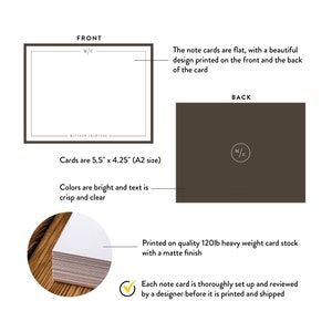 Mens Monogram Note Card, Office Personalized Stationery for Him, Custom ...