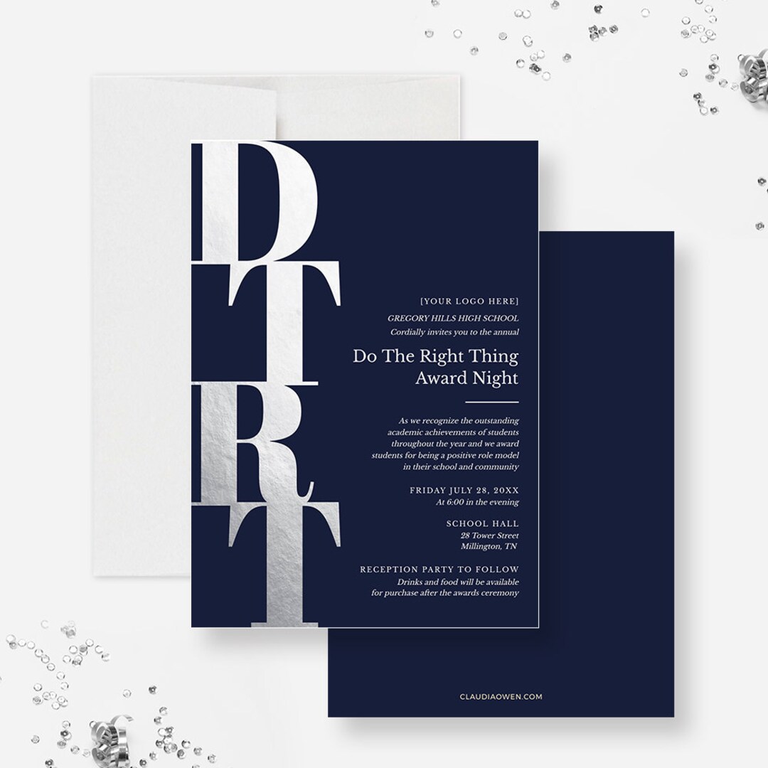 Do the Right Thing DTRT Party Invitation Editable Template, Business ...