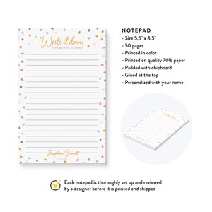 Personalized Colorful Notepad, Custom to Do List Writing Notepad ...