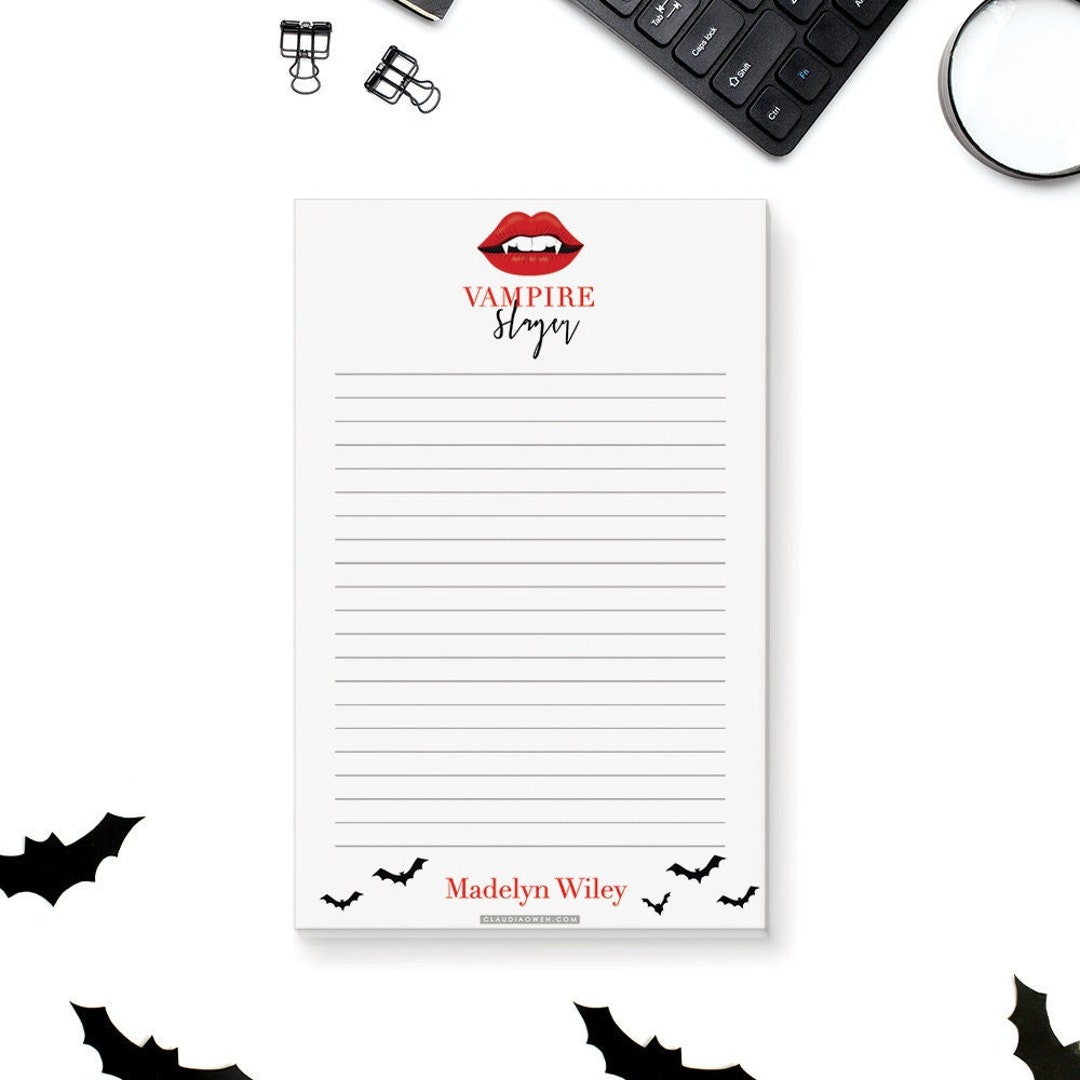 Vampire Slayer Notepad Funny Gag Gifts Stationary Memopad - Etsy