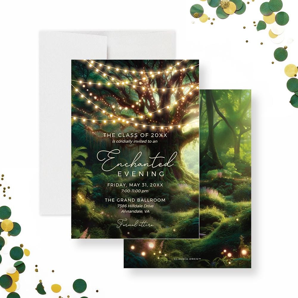 Enchanted Evening Prom Invitation Template Editable Formal Class Invite ...