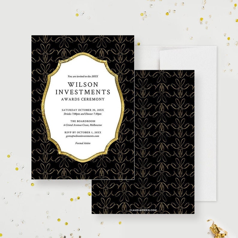 Awards Ceremony Party Invitation Editable Template Business | Etsy