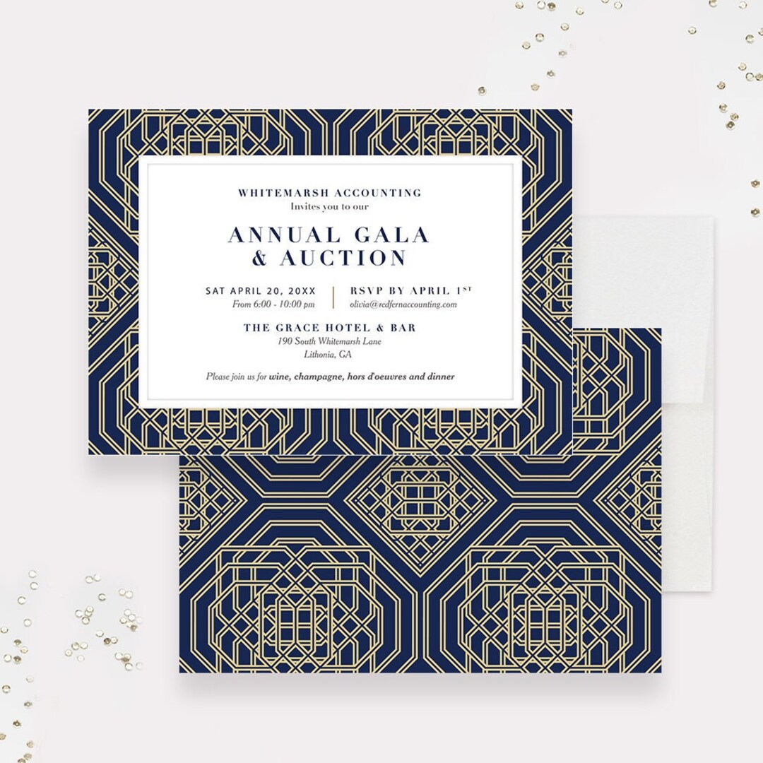 Annual Gala and Auction Business Party Invitation, Corporate Company ...