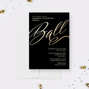 Ball Party Invitation Template, Elegant Annual Client Appreciation Ball ...
