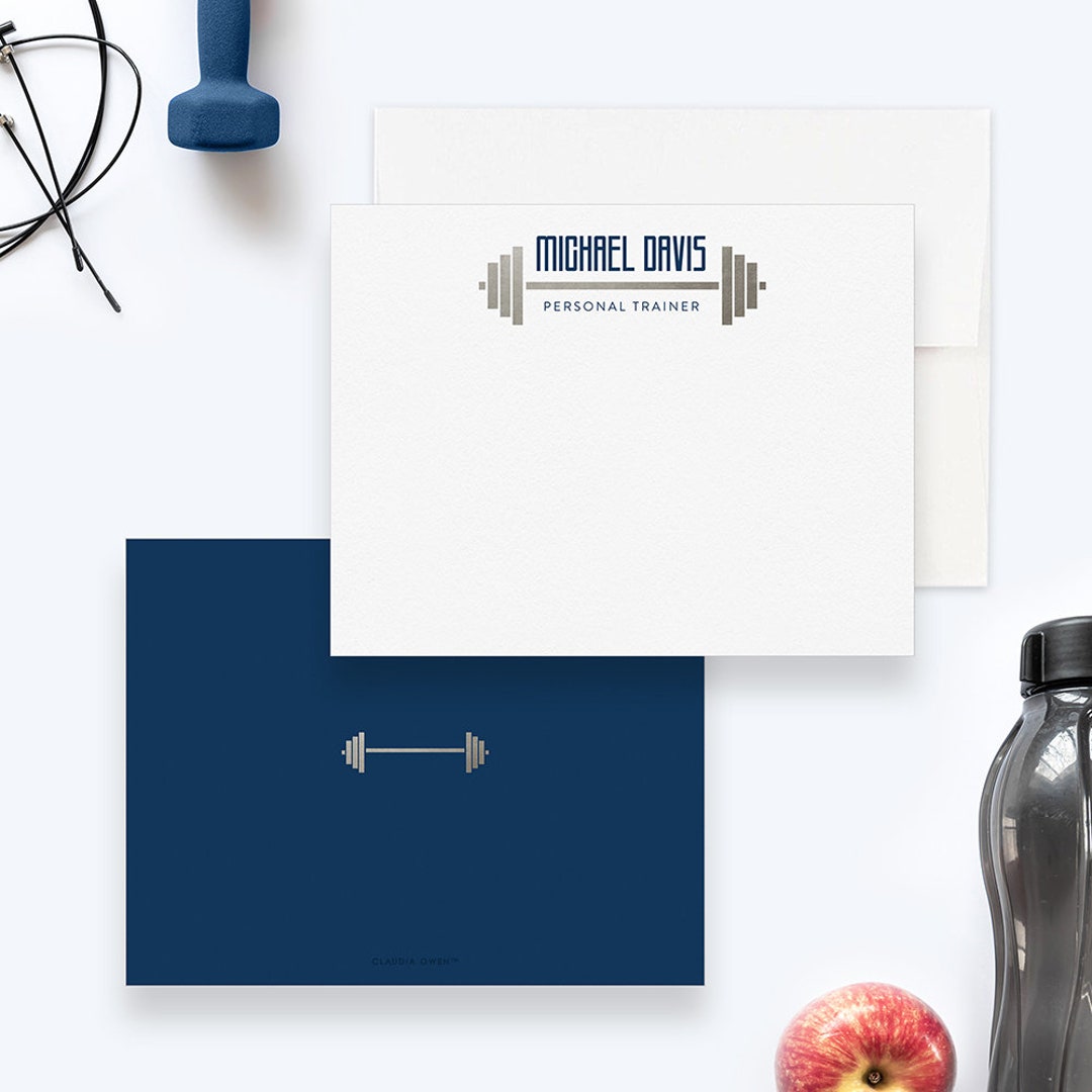 Personalized Personal Trainer Note Card, Fitness Instructor Stationary ...