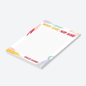 Work Hard Nap Hard Notepad, Personalized Entrepreneur Gift, Boss Lady ...