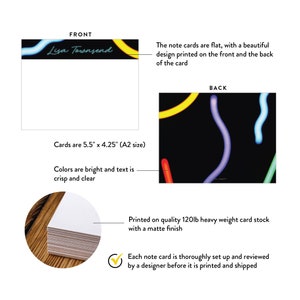 Personalized Glow Stick Note Card, Neon Glow Party Thank You Notes ...