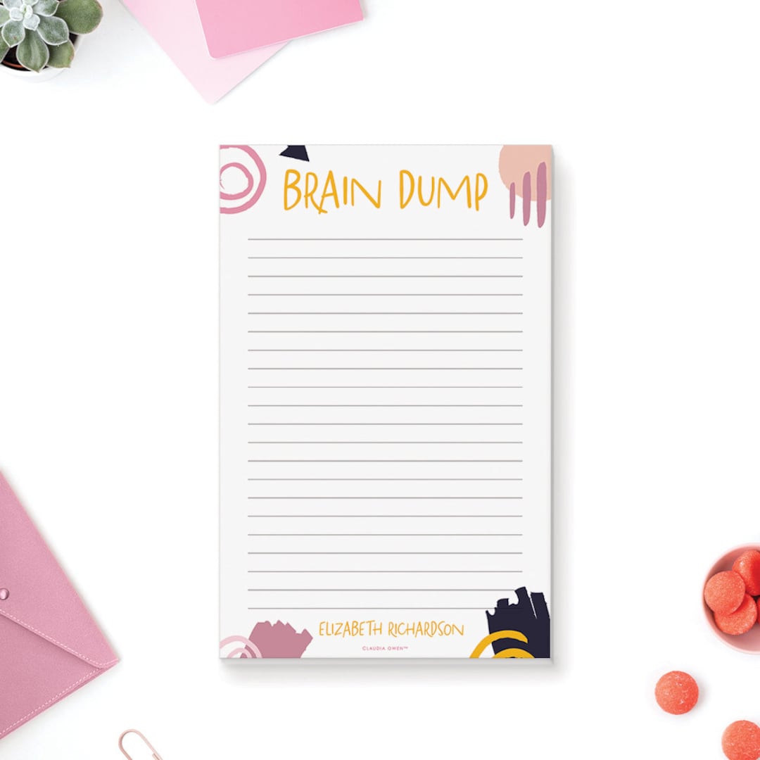 Brain Dump Notepad, Personalized Fun Office Notepad Declutter Planner ...