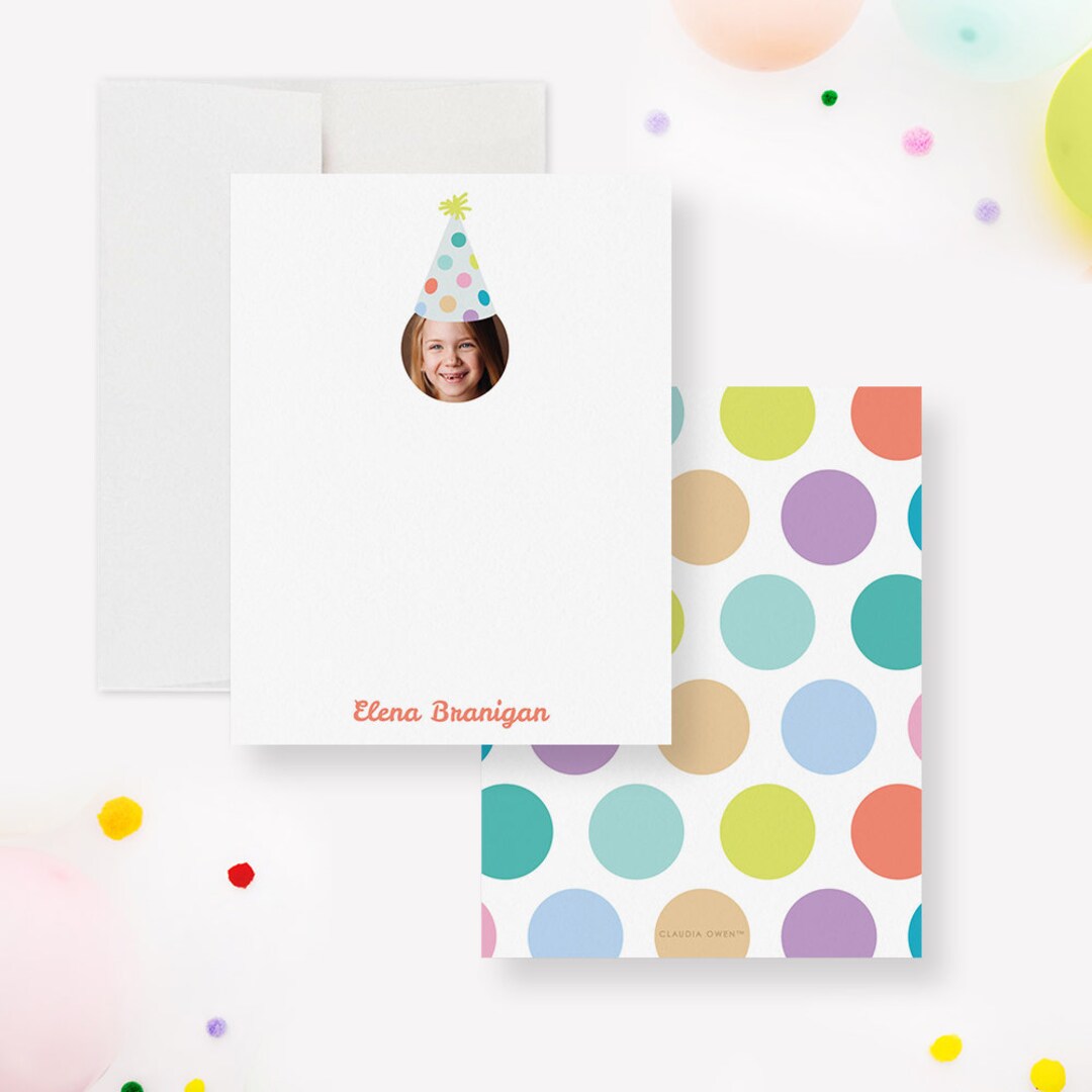 Personalized Birthday Photo Note Cards, Birthday Girl or Boy ...