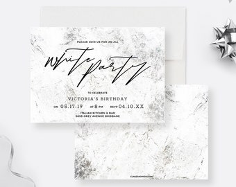All White Party Invitation White Party Invitation Summer - Etsy
