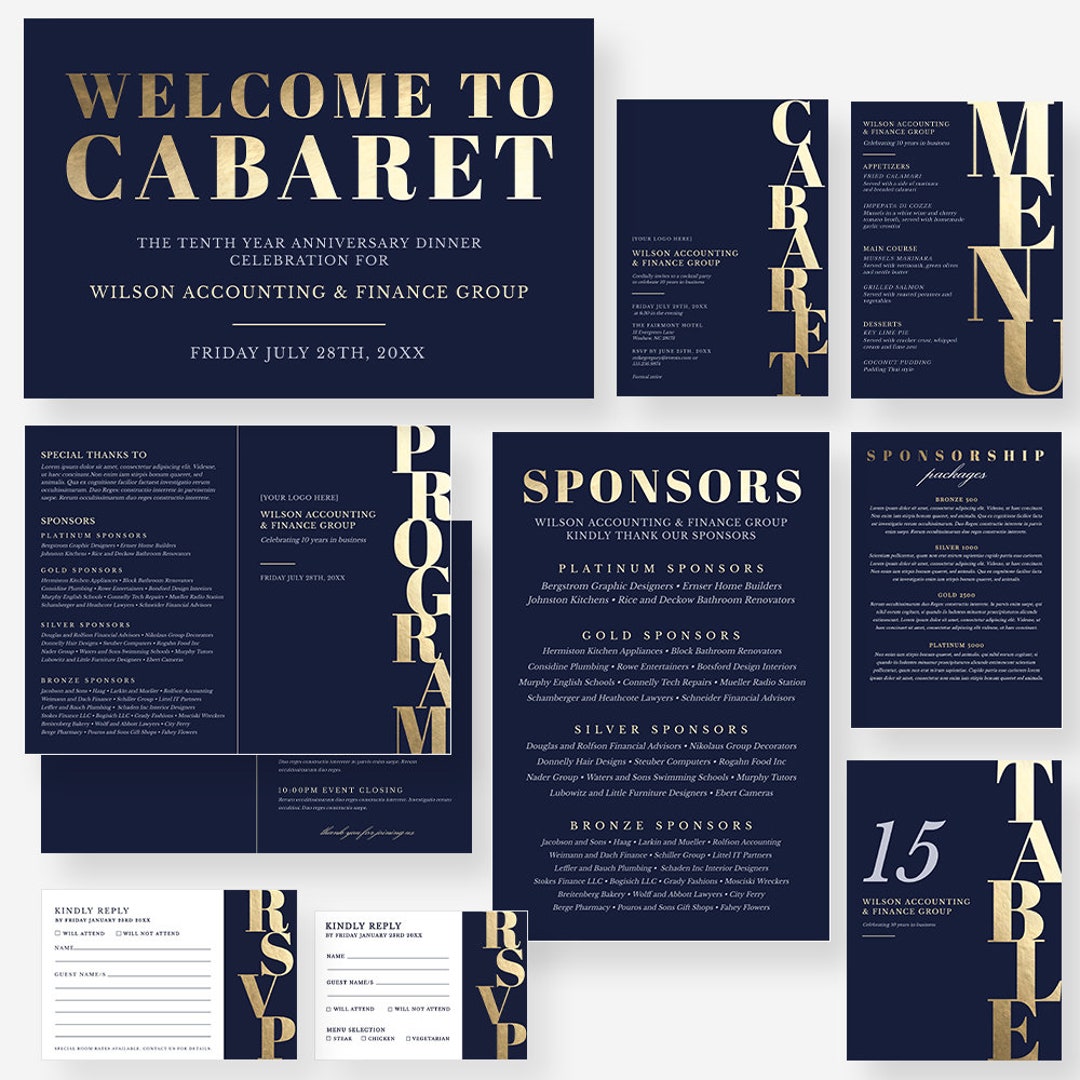 Cabaret Business Fundraiser Event Printable Invite Digital Download ...