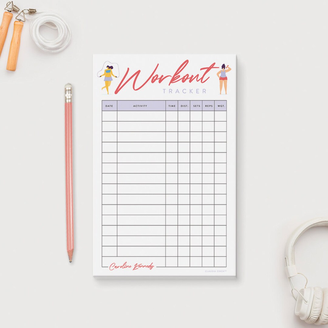 Workout Tracker Notepad, Custom Fitness Planner Log Exercise Journal ...