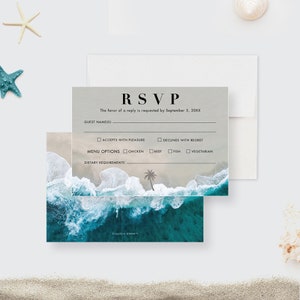 Beach Wedding Invitation Card, Destination Wedding Save the Date ...