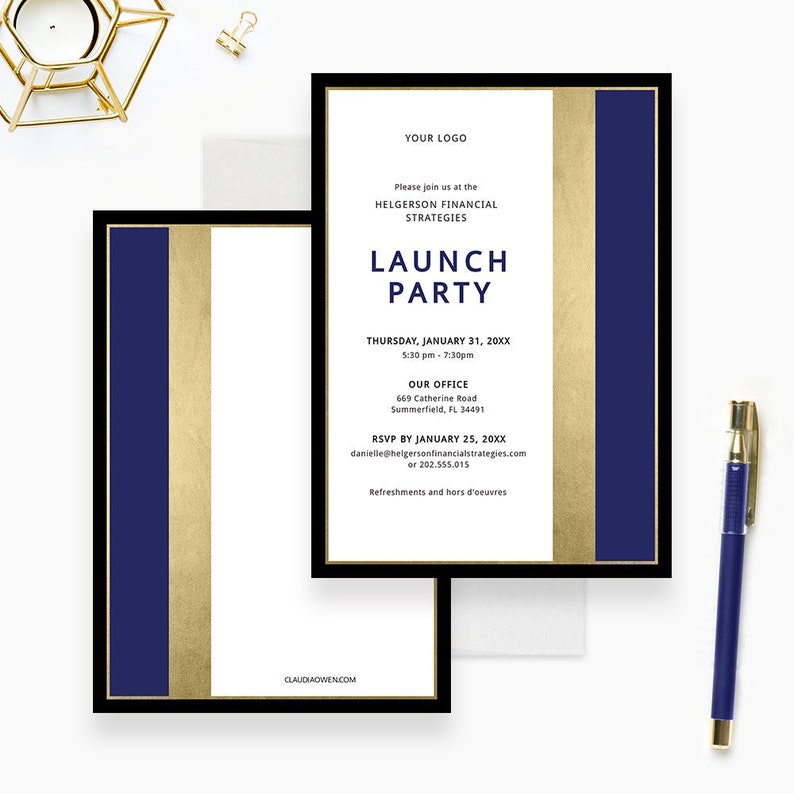 Launch Party Invitation Editable Template, Business Grand Opening ...