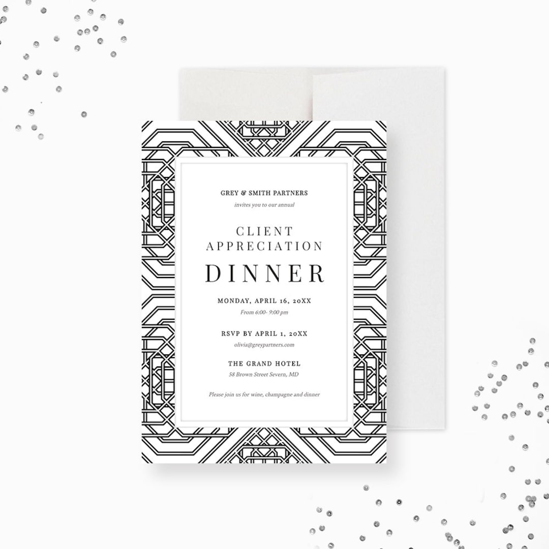 Client Appreciation Dinner Business Party Invitation Editable Template ...
