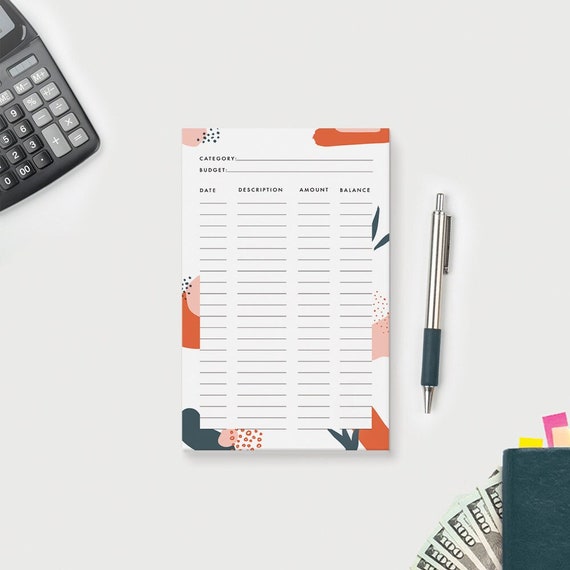 Personalized Budget Tracker Planner Notepad Finance Memo Pad - Etsy