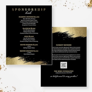 Gala Party Invitation Editable Template, Business Sponsorship Form ...