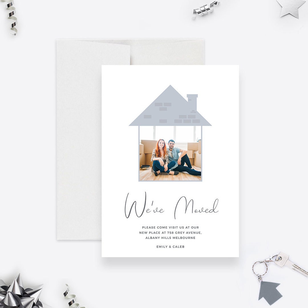 Moving Announcement Cards With Photo, Address Change Cards Digital ...