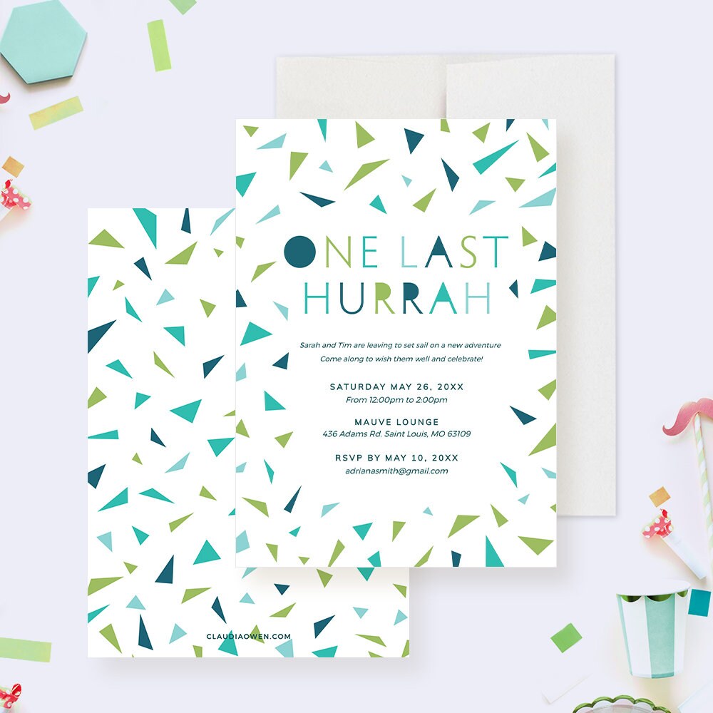 One Last Hurrah Goodbye Party Invitation Template, Colorful Farewell ...