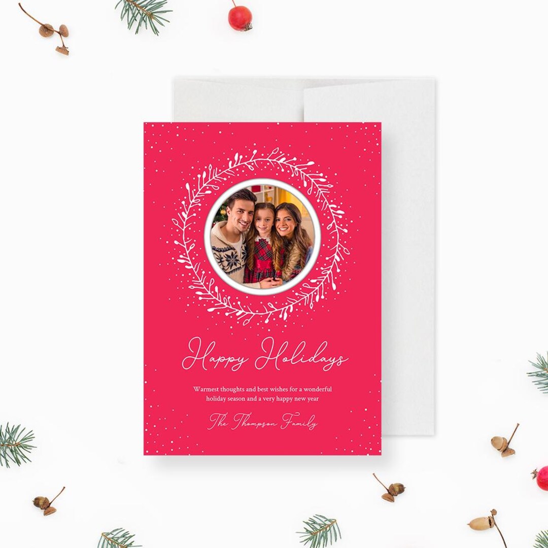 Happy Holidays Photo Card Printable Digital Holiday Greeting Card ...