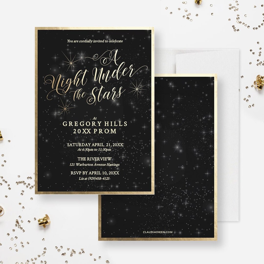 Prom Invitation A Night Under the Stars Editable Template - Etsy