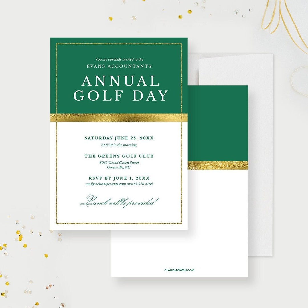 Annual Golf Day Invitation Template, Golf Birthday Invitations ...