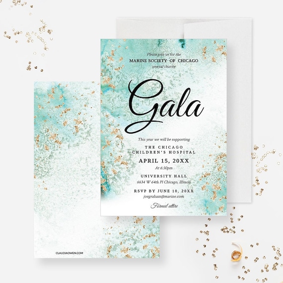 Elegant Gala Invitation Template Formal Corporate Invites | Etsy