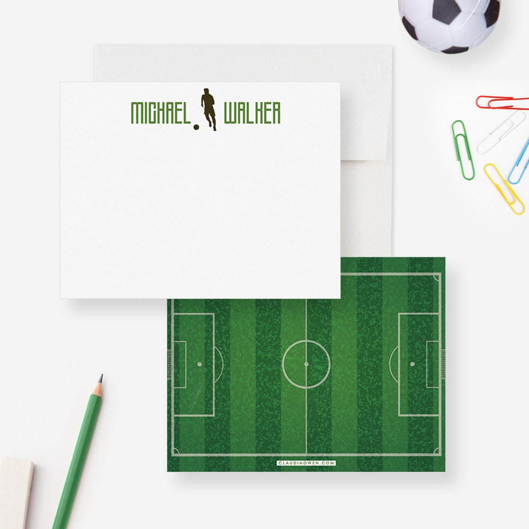 Soccer Note Cards for Men and Boys Soccer Stationery Set - Etsy