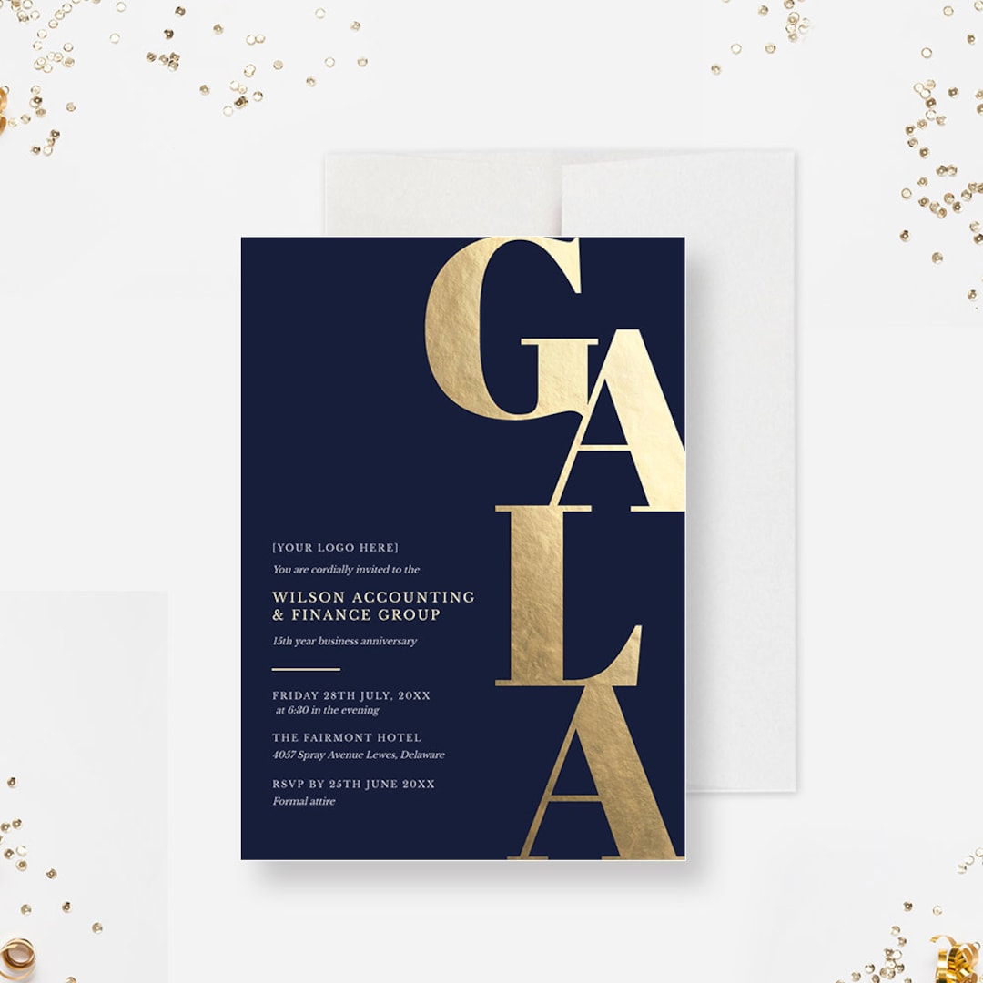 Gala Party Invitation Editable Template, Corporate Business Party ...